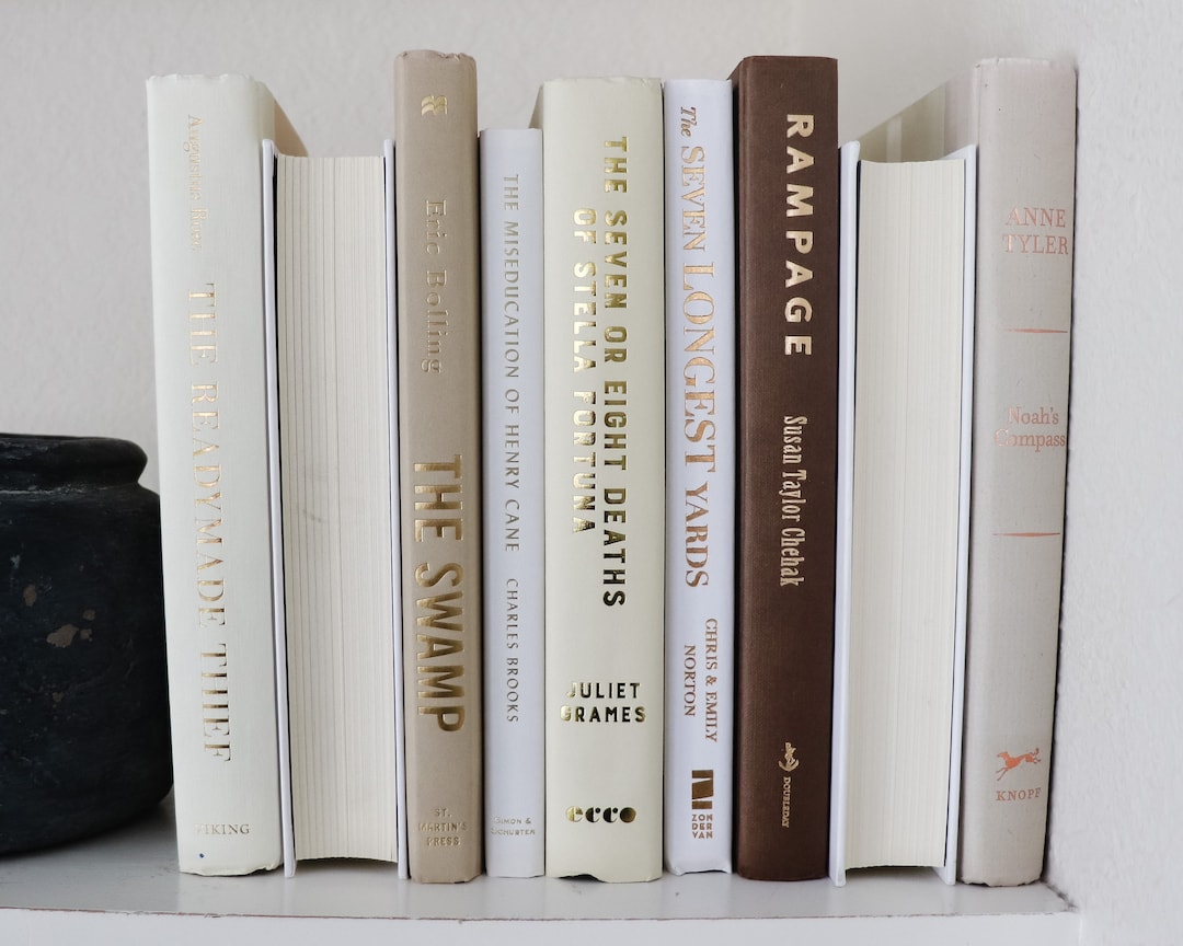 Bundle of Tan and Ivory Decorative Books Books for Staging - Etsy