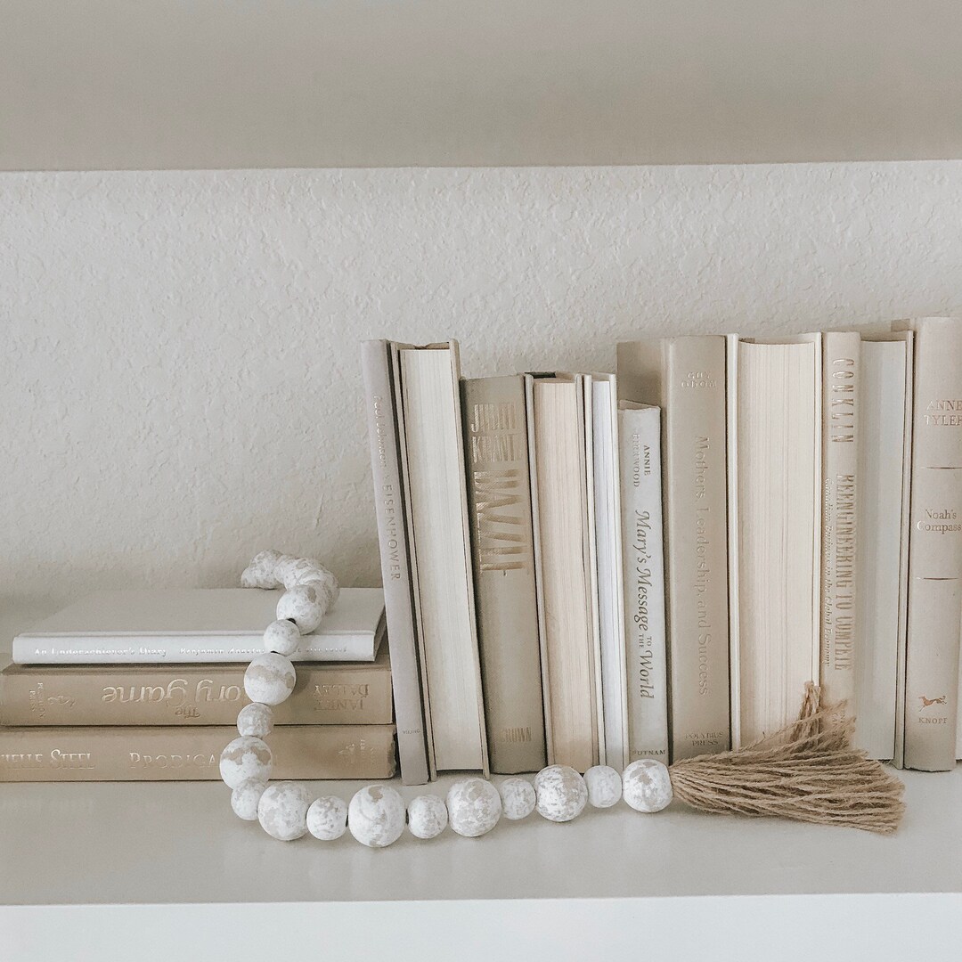 Neutral Books, Staging Books, Home Decor, Decorative Books, Bookshelf ...