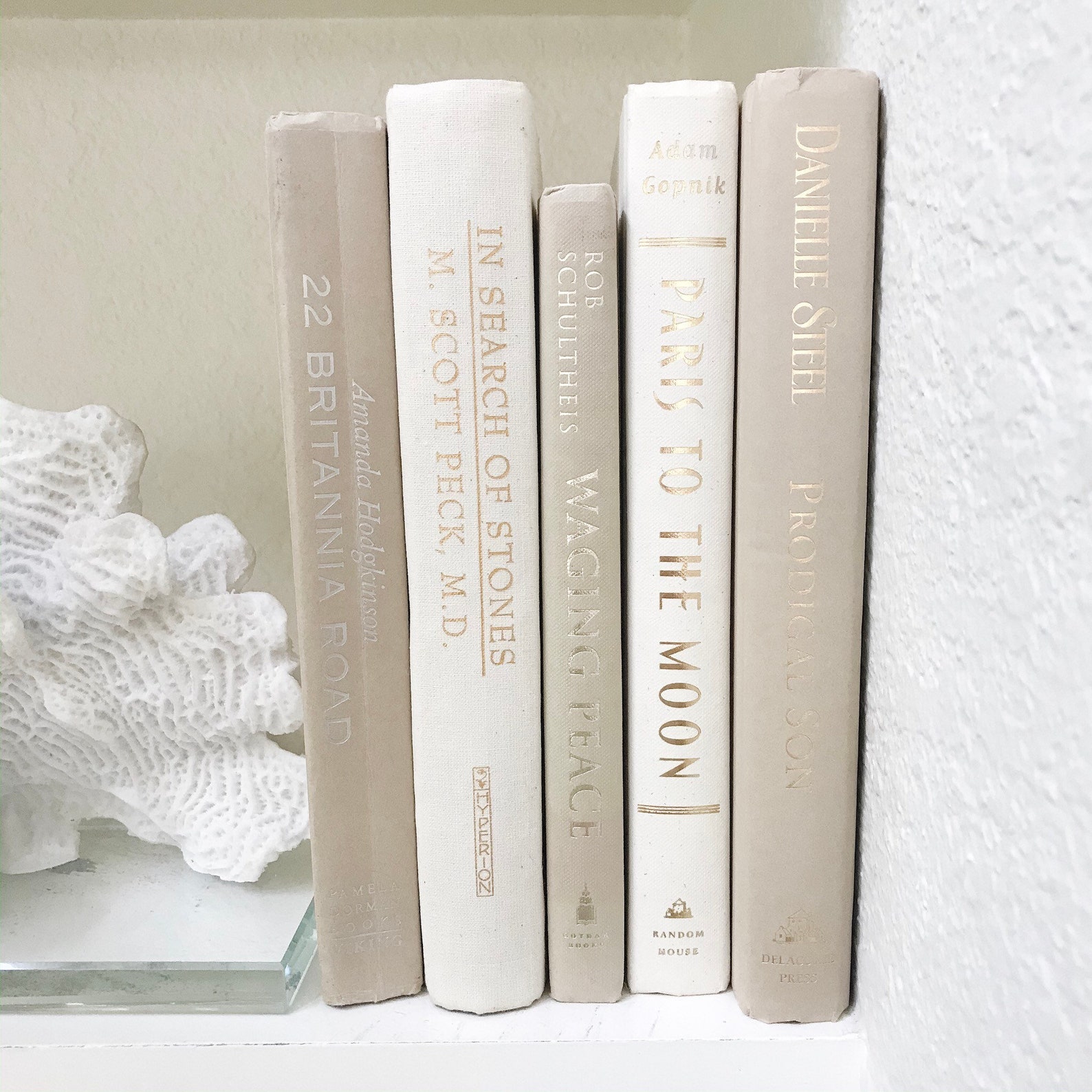 Bundle of Tan and Cream Decorative Books Books for Staging | Etsy