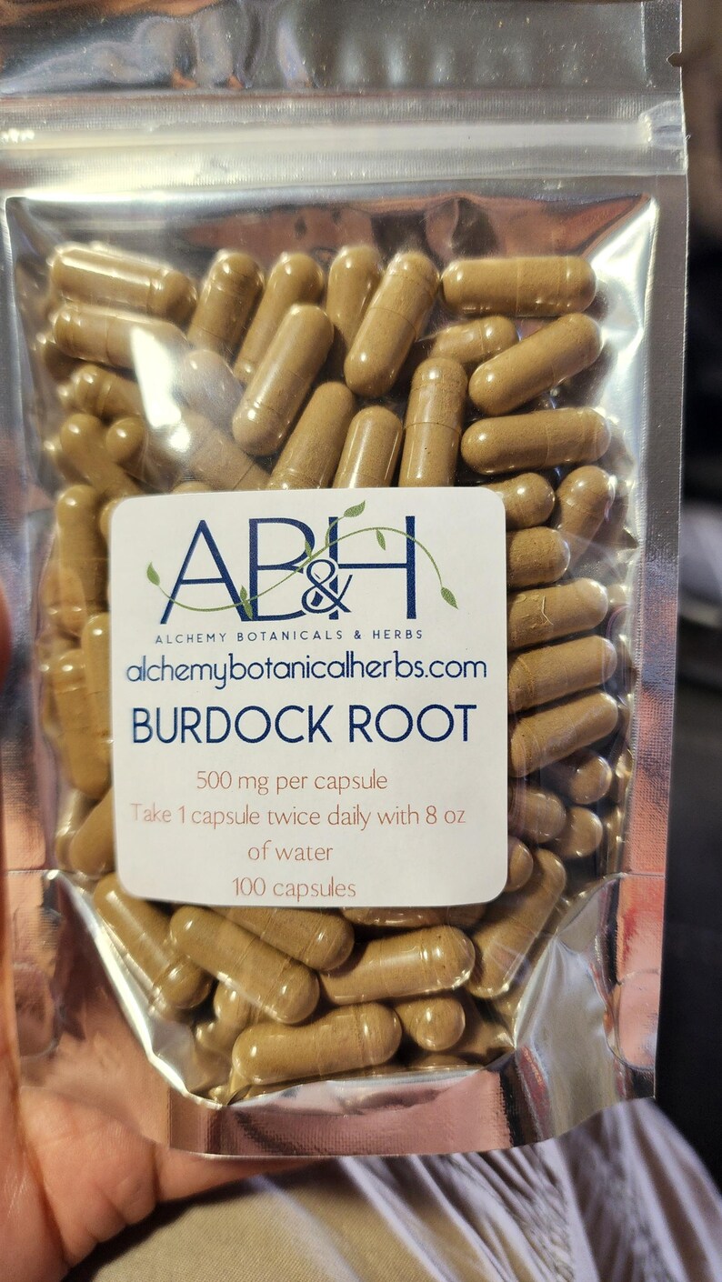 Burdock Root Capsules: 500 Mg, Size 0 (60 or 100 Capsules) - Etsy