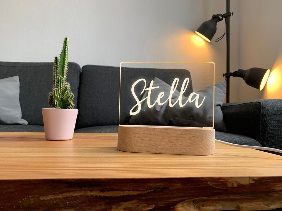 Personalised Name Light LED Lamp Gift With Cursive Name - Etsy