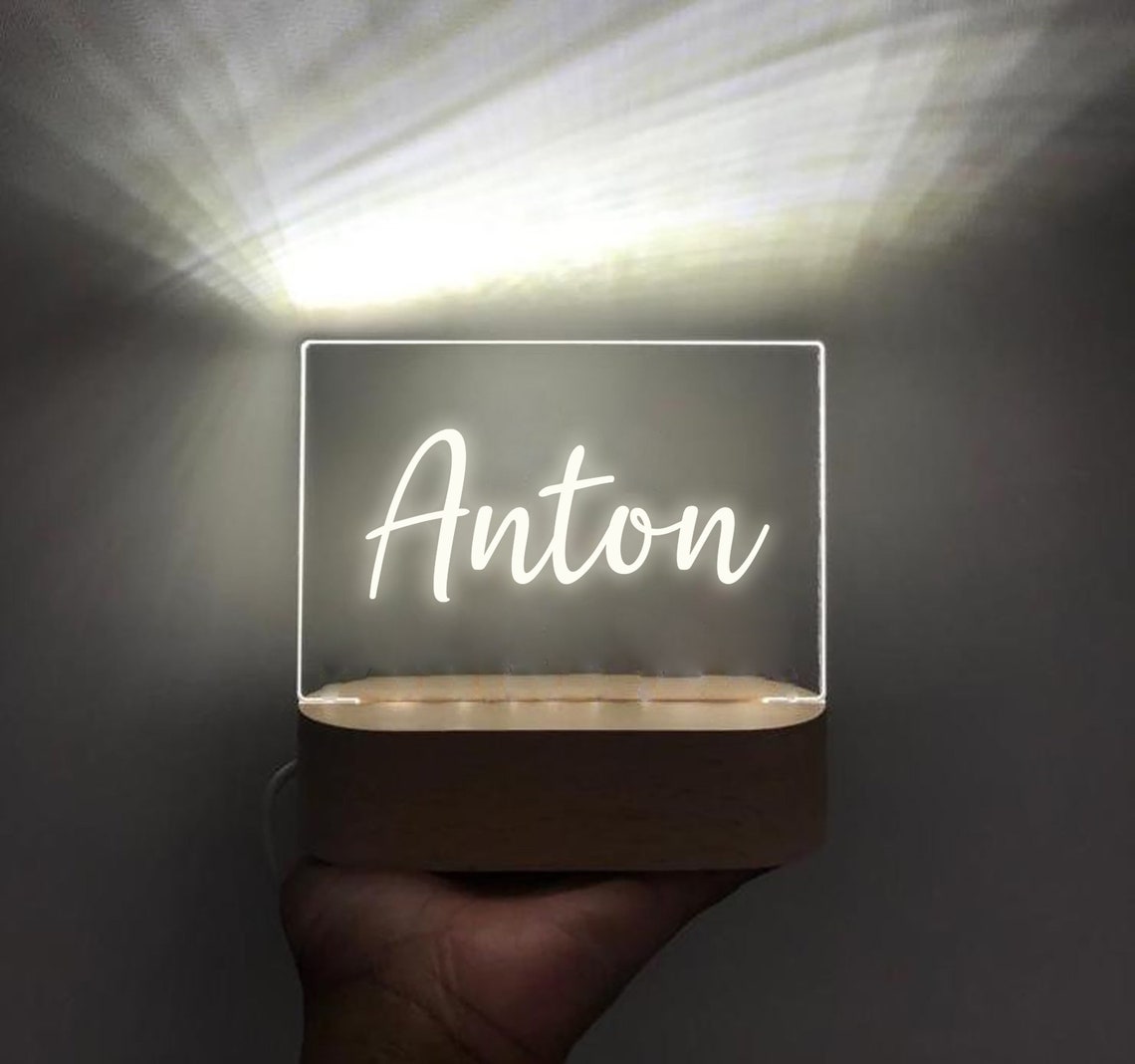 Personalised Name Light LED Lamp Gift With Cursive Name - Etsy
