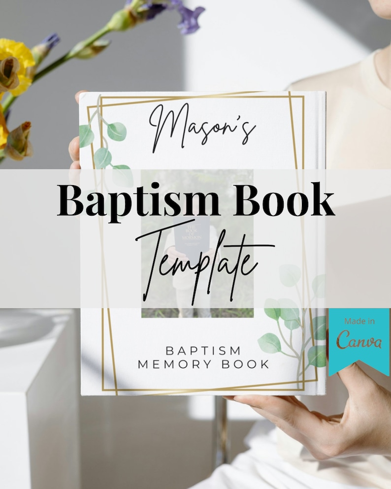 LDS Baptism Memory Book Template | Customizable Canva Keepsake for ...