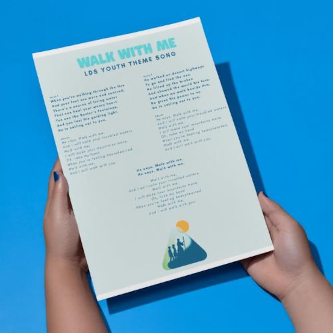 Walk With Me Theme Song Poster 2026 | LDS Youth Song Printable | Young ...