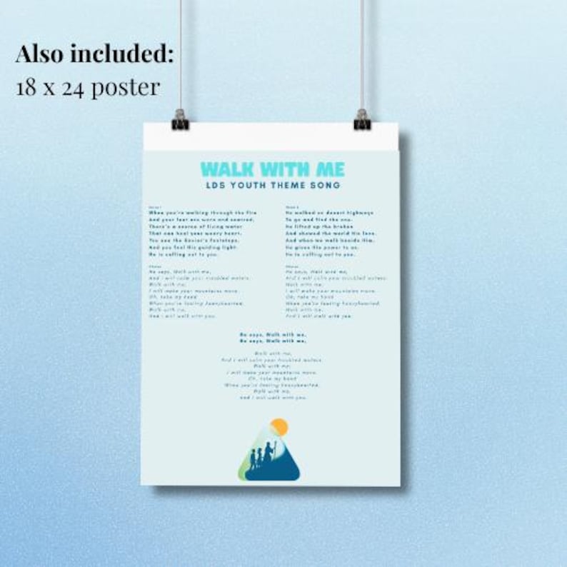 Walk With Me Theme Song Poster 2026 | LDS Youth Song Printable | Young ...