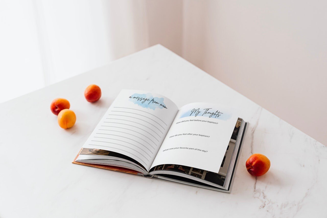LDS Baptism Memory Book Template | Customizable Canva Keepsake for ...