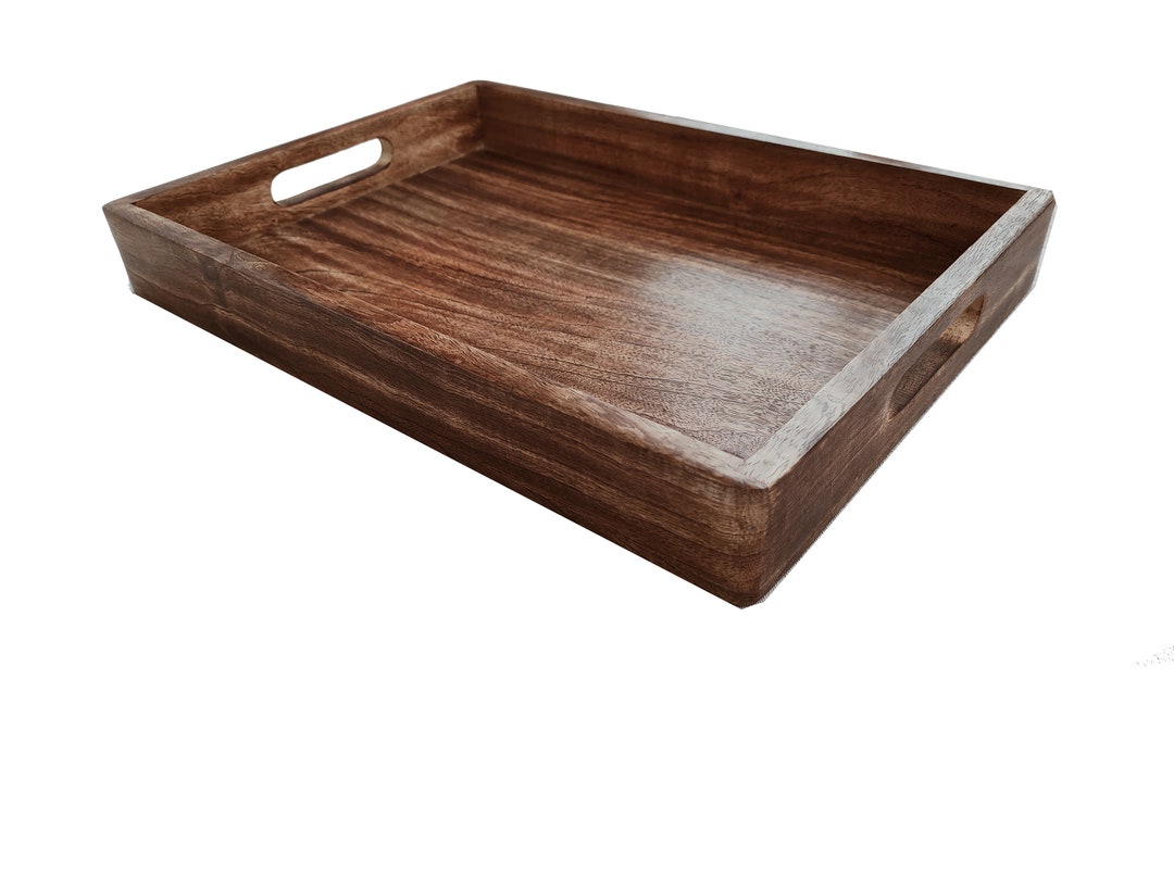 WOODEN SERVING TRAY Square Wood Tray Food Serving Platter - Etsy