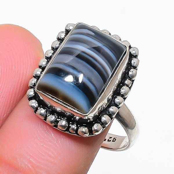 Banded Agate Ring - Etsy