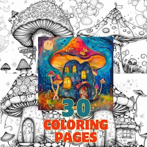 Enchanted Mushroom House Coloring Pages Set - Fun for All Ages ...