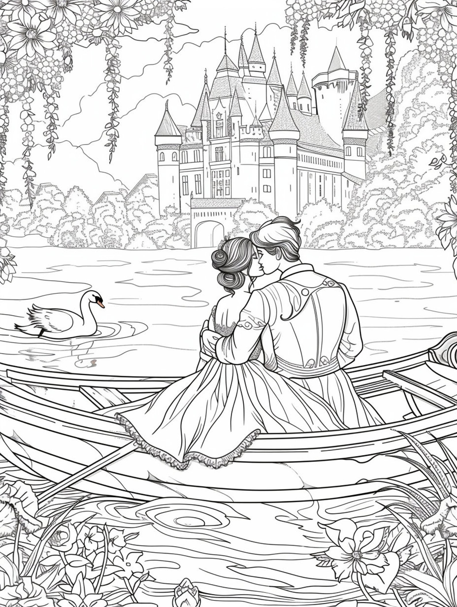 50 Regency Couples Coloring Pages - Adult Coloring Book, Coloring ...