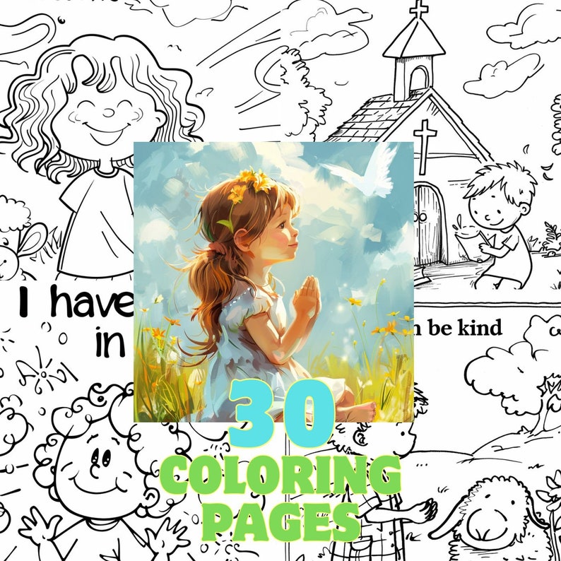 Christian Coloring Pages - 30, Printable Bible Verses for Sunday School ...
