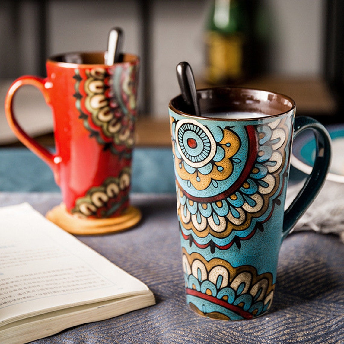 Handmade Ceramic Mug,oil Painting Cuppottery Mug Handmade, Ready to ...
