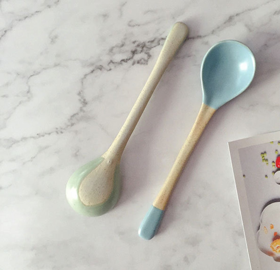 Minimalist Handmade Spoon,handmade Blue Ceramic Spoonkitchen Decor ...