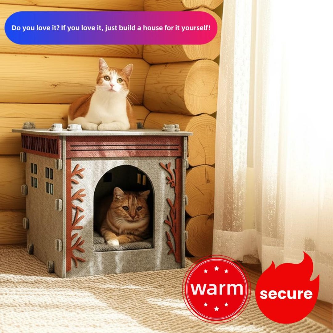 DIY Luxury Pet Castle With Door, Modern Cat and Dog Cage, Fashionable ...