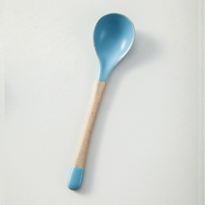 Minimalist Handmade Spoon,handmade Blue Ceramic Spoonkitchen Decor ...