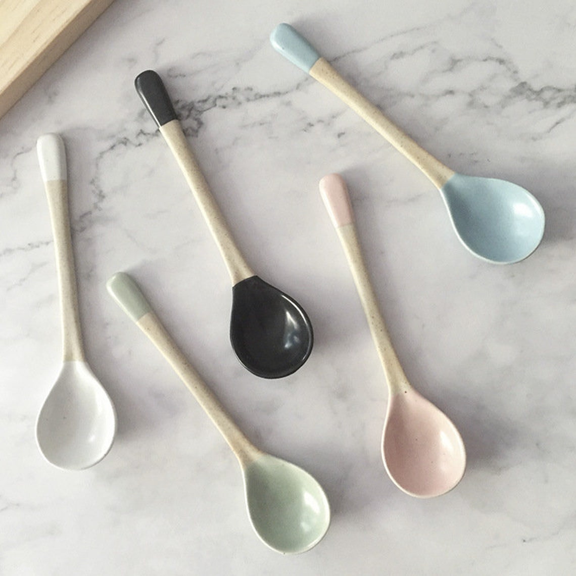 Minimalist Handmade Spoon,handmade Blue Ceramic Spoonkitchen Decor ...