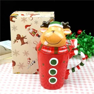 Christmas Reindeer Mugpottery Mughandmade Ceramic Mugready - Etsy