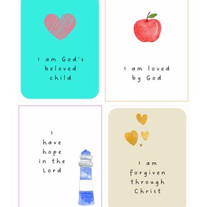 Christian Affirmation Cards, 40 Printable Prints, Digital Download, PDF ...