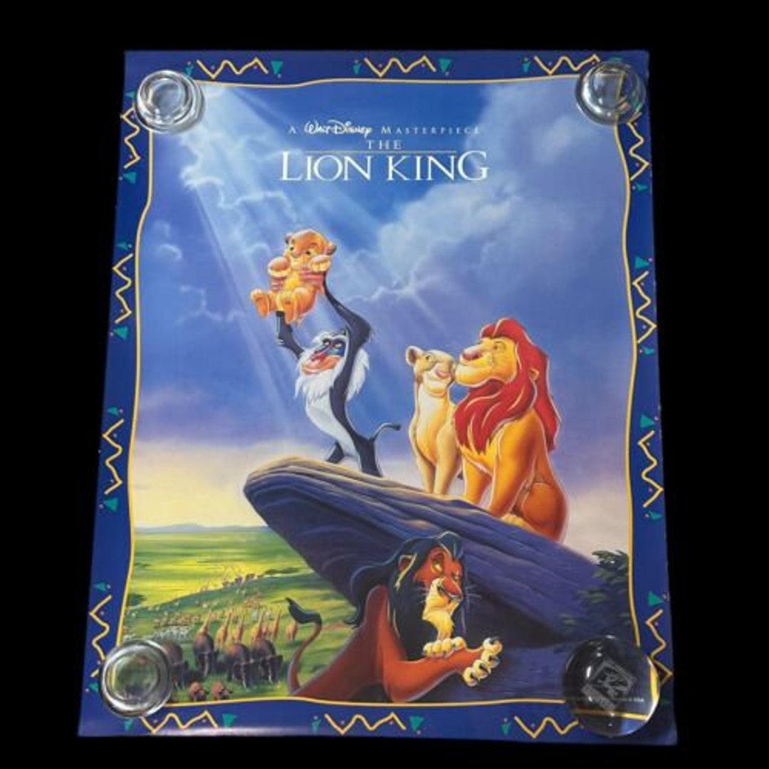 Vintage 1994 Walt Disney Lion King Poster Simba Scar Mufasa Pride Rock 22x28 - Etsy