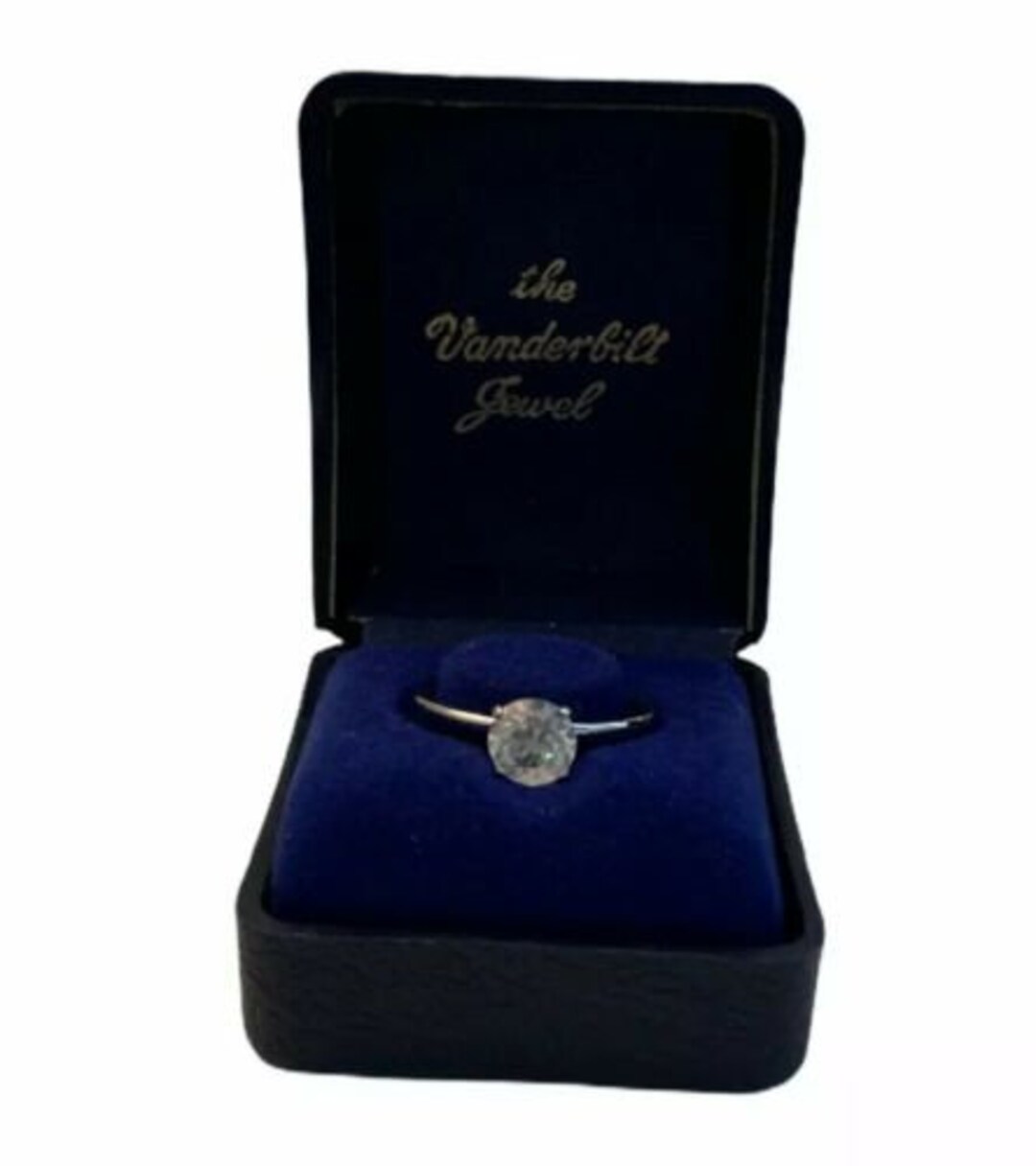 Vintage Vanderbilt Jewel 1 Ct Solitaire CZ Ring Size 8 Mid-century ...