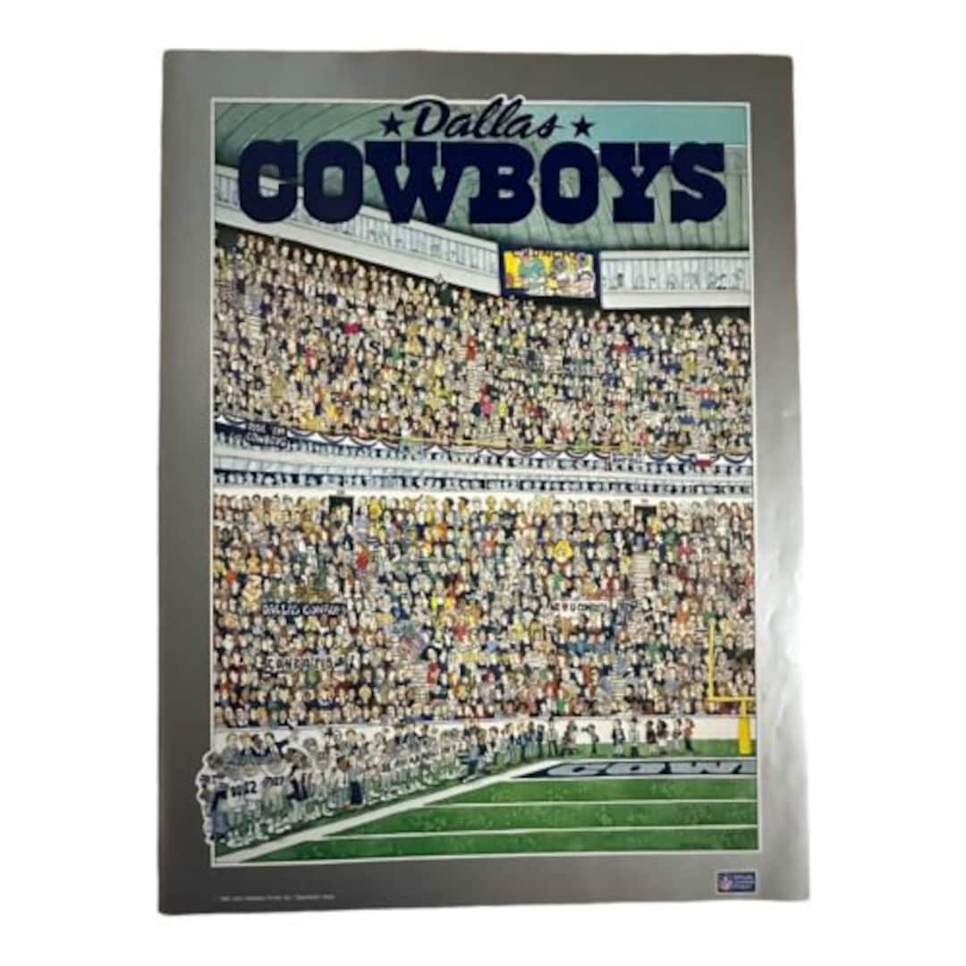 RARE Vintage HTF 1990 NFL Dallas Cowboys Football Poster John Holladay ...