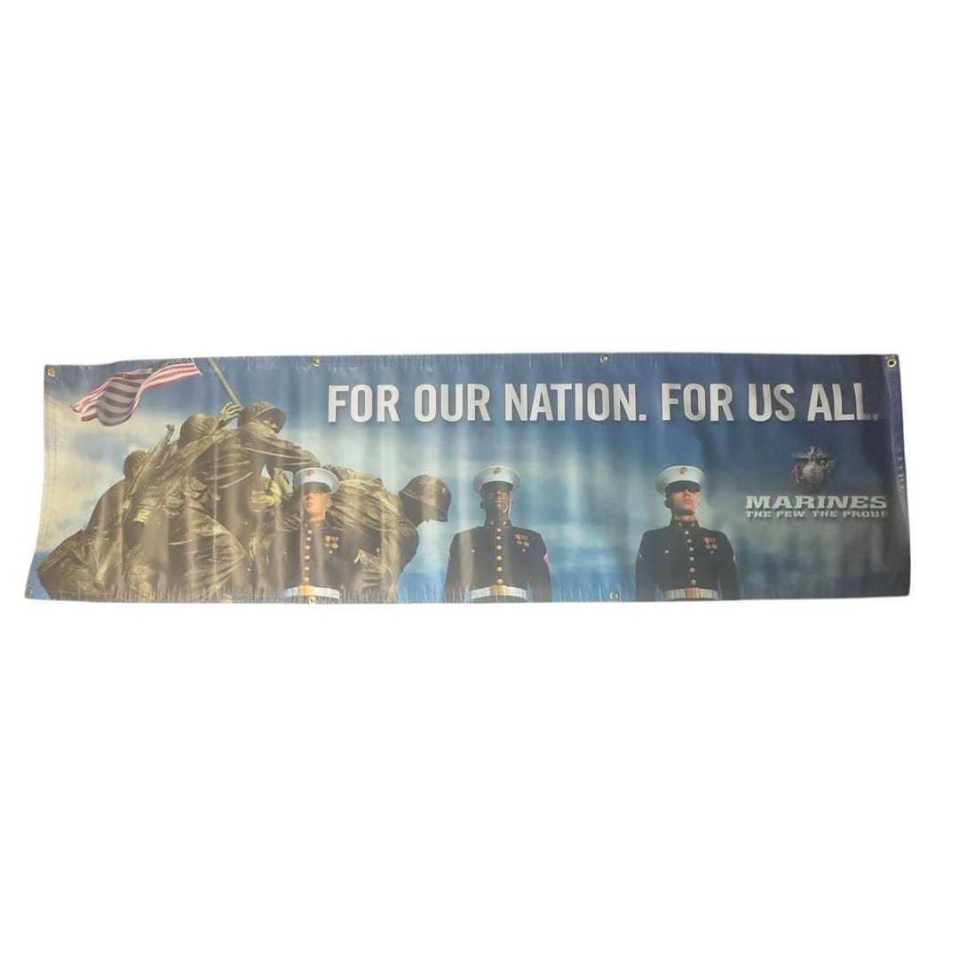 USMC Marines Official Vinyl Recruitment Banner 20x71 Iwo Jima for Our ...