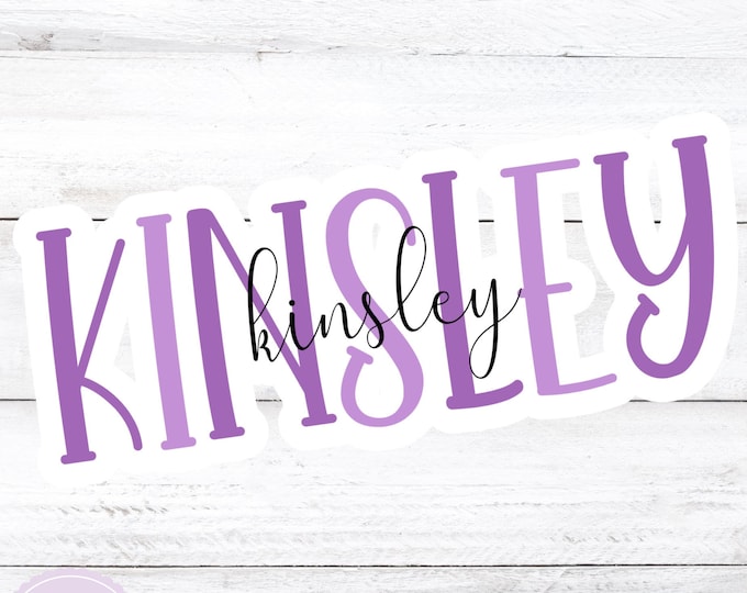 Custom Name Stickers, Personalized Sticker,purple Name Stickers ...