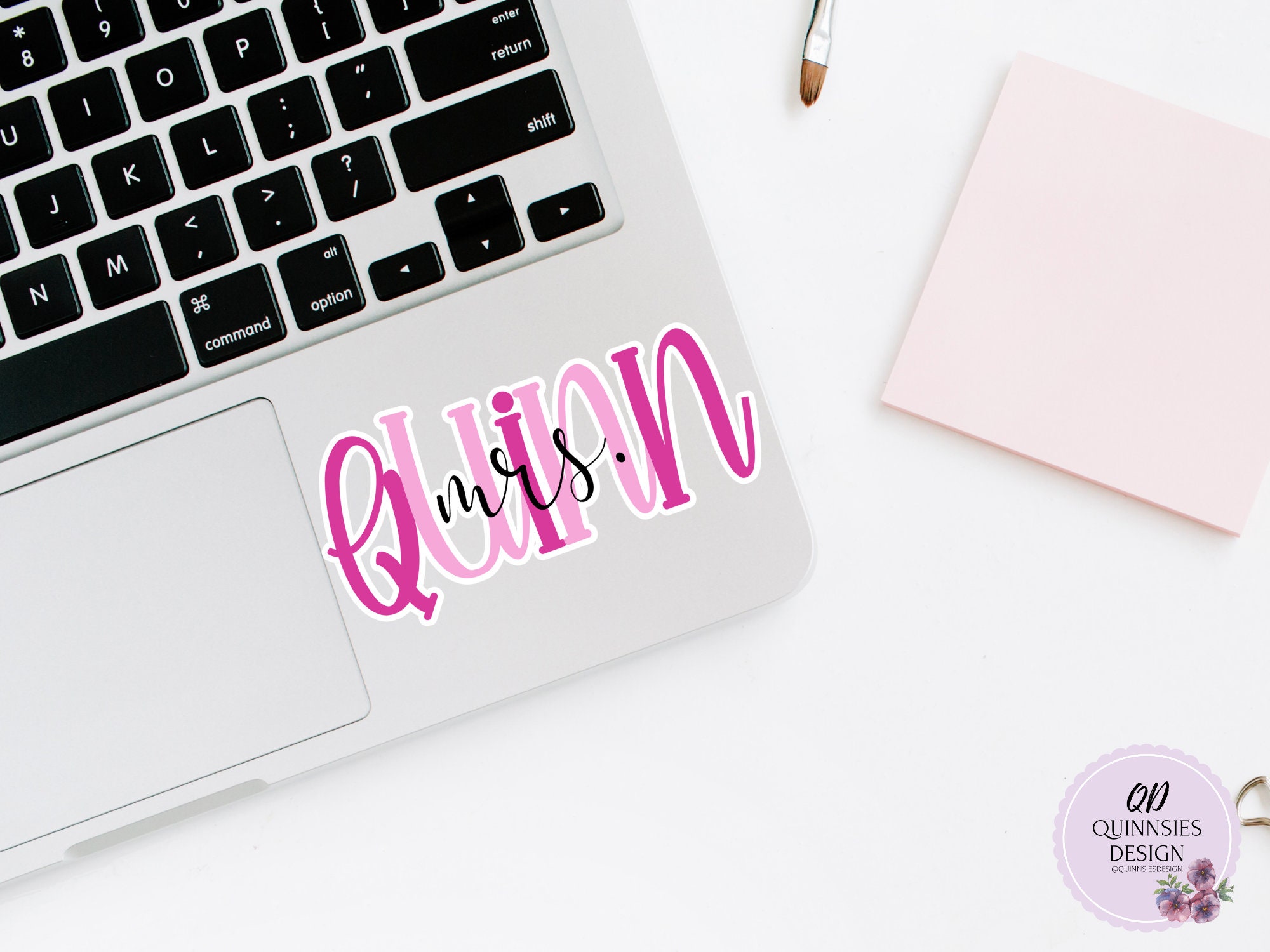 Teacher Stickers Pink Teacher Sticker Personalized Teacher - Etsy