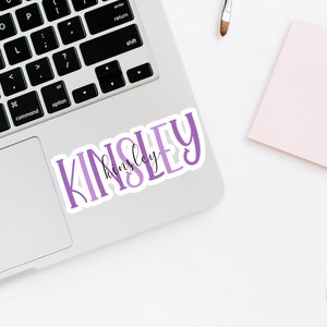 Custom Name Stickers, Personalized Sticker,purple Name Stickers ...