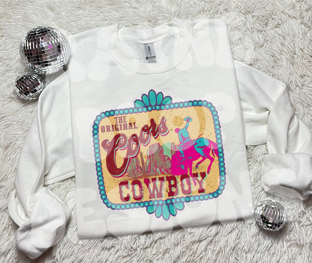 The Original Coors Cowboy Western Retro Distressed Rodeo Turquoise ...