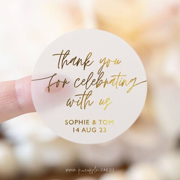 Clear Thank You Stickers - Etsy