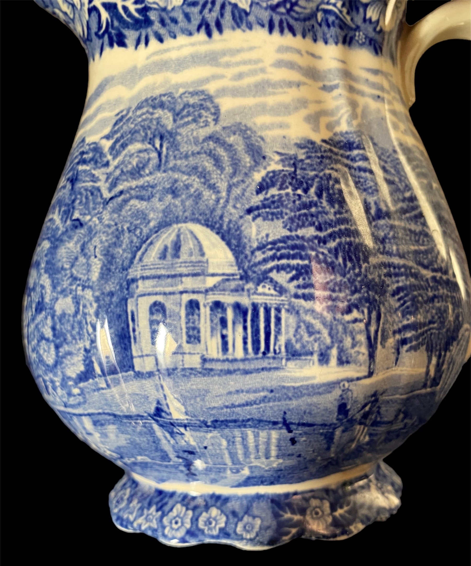 Vintage Blue and White Thames River Scenes Palissy Pottery Cream Jug ...