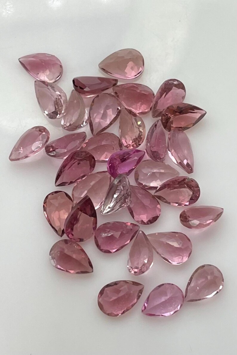 Natural Pink Tourmaline Pear Shape Faceted Gemstone Loose Stone for ...
