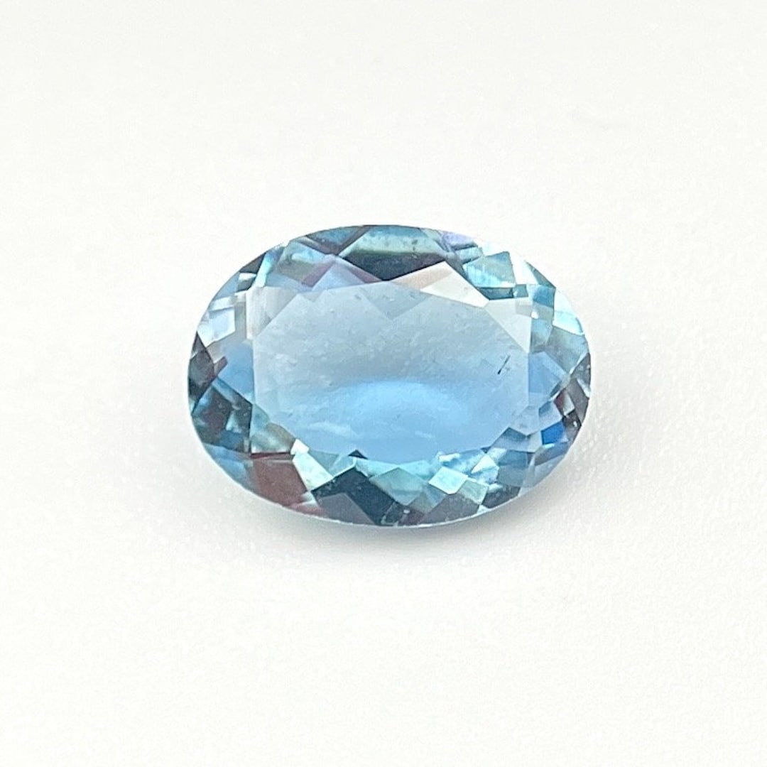 Aquamarine With Amazing Schiller Effect Oval Shape Faceted Gemstone 1 ...