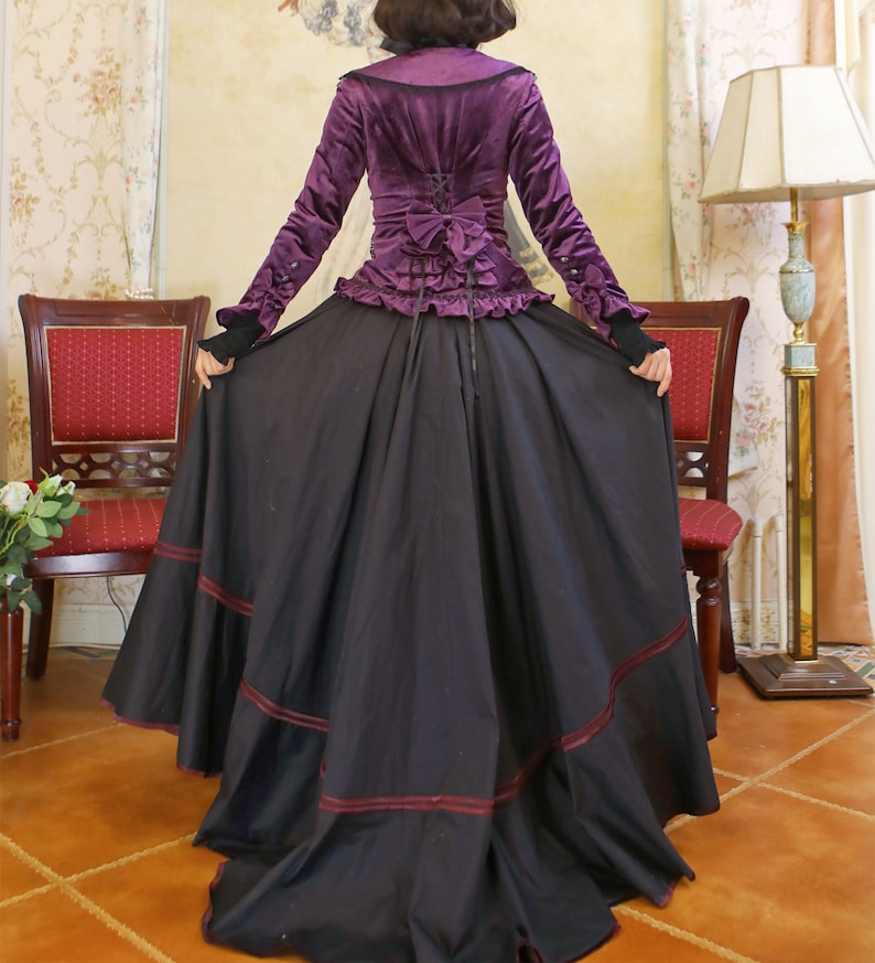 Purple Goth Dressvintage Dresselegant Ruffle Dresstea Party - Etsy