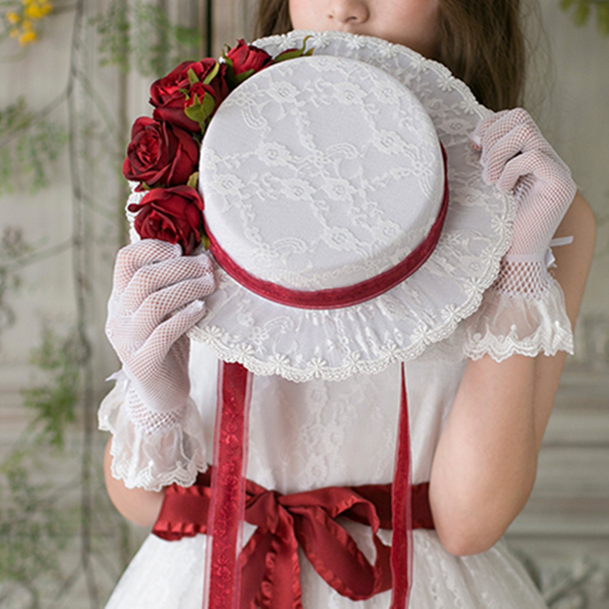 Rose Hat with Lace EmbroideriedTea Party HatVintage | Etsy