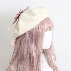 Big Bow Knot Hat,cute Wool Hat,design Hats,winter Autumn Beret Cap ...