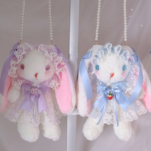 Bunny Mini Bag,fluffy Crossbody Bag,lace Bags,lolita Bag,small Purse ...