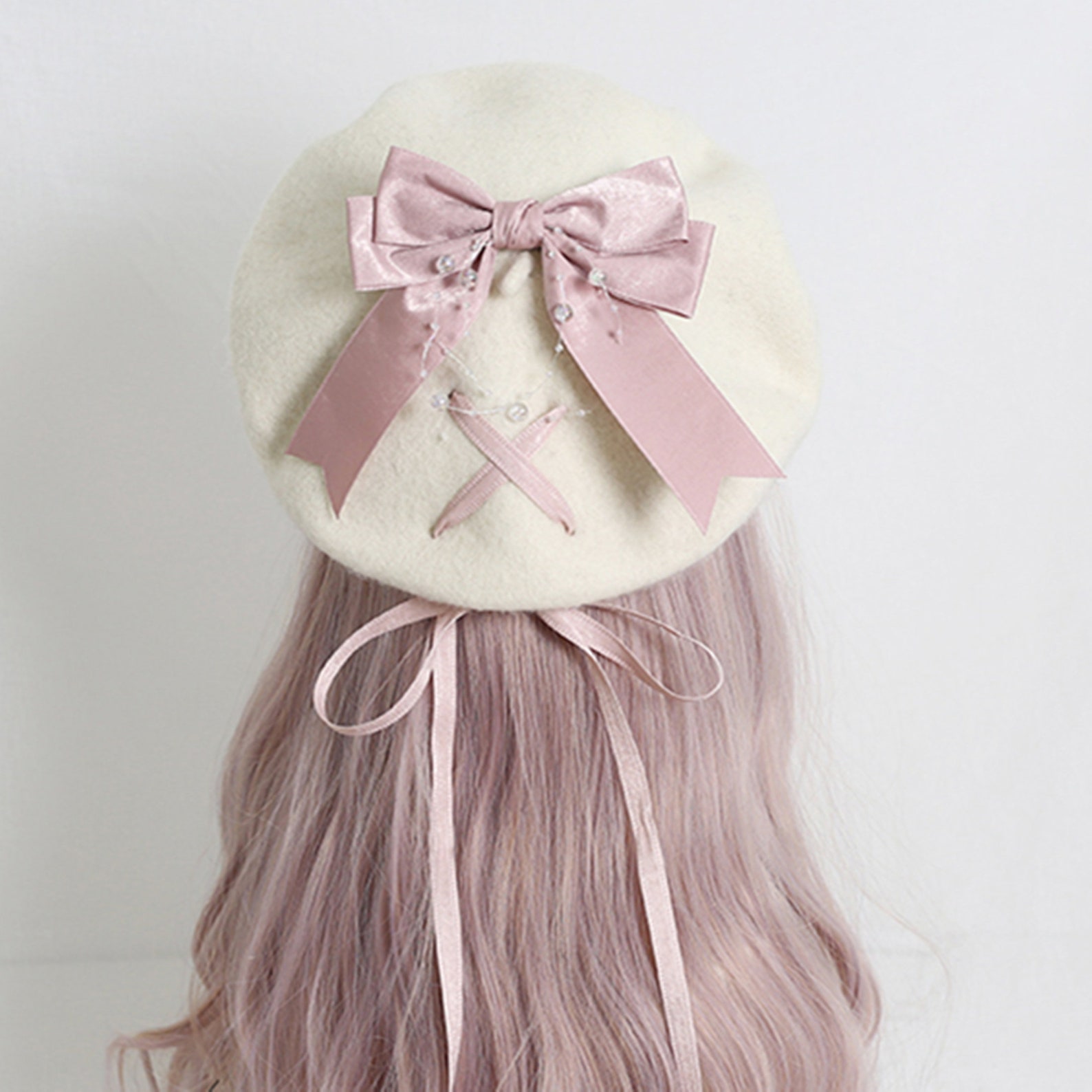 Big Bow Knot Hatcute Wool Hatdesign Hatswinter Autumn Beret | Etsy