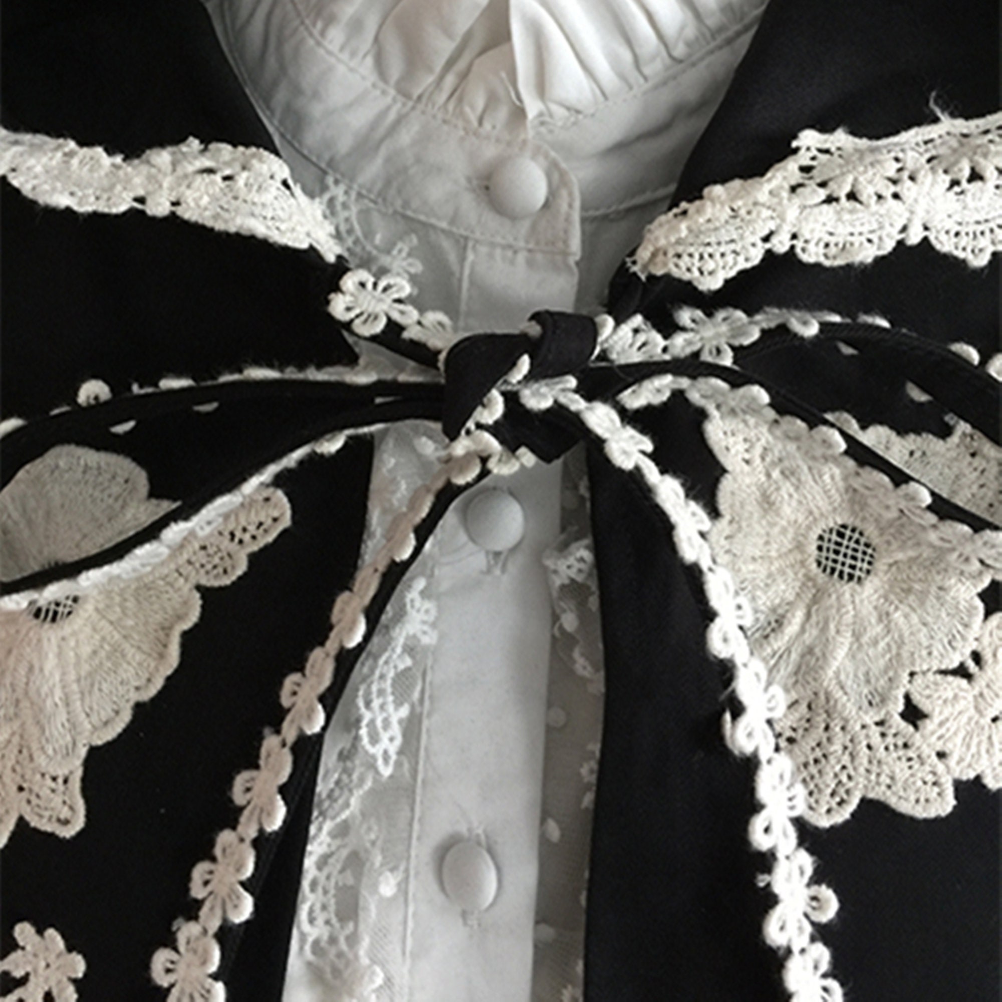 Goth Lolita Hoodblack Cotton Cape With Lacehalloween - Etsy