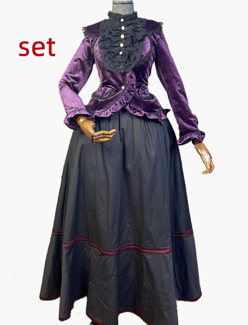 Purple Goth Dressvintage Dresselegant Ruffle Dresstea Party - Etsy