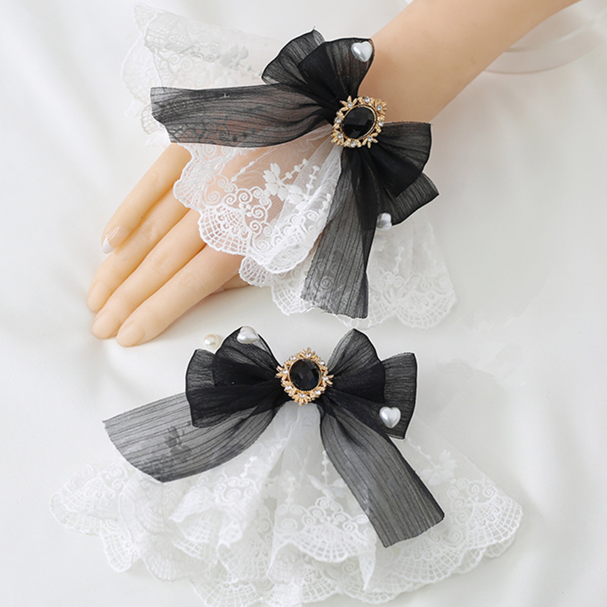 One Pair Lace Sleeve Cufflolita Hand Sleeve Wrist Cuffslace - Etsy