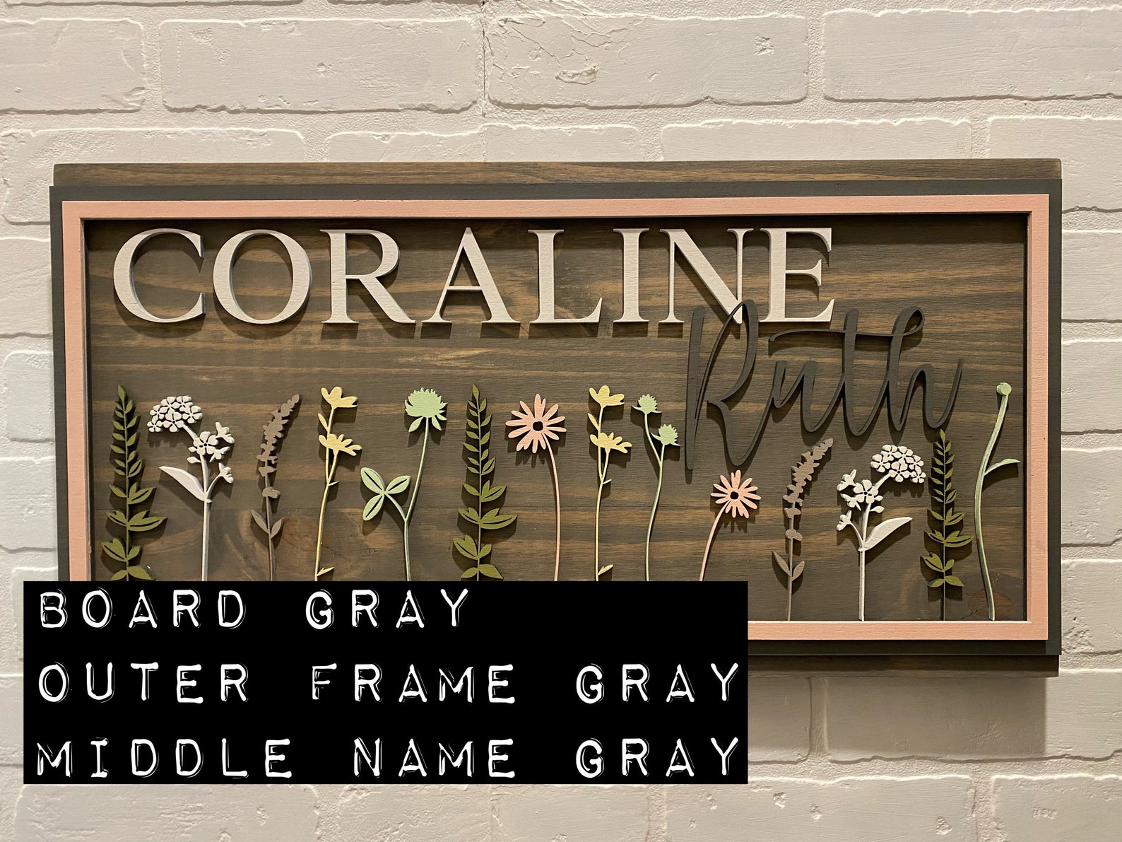 Wildflowers Nursery Sign Personalized Wood Name Sign for - Etsy