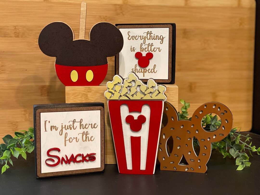 Snack Tiered Tray Set of 5 Disney Inspired - Popcorn, Pretzel, Candy ...