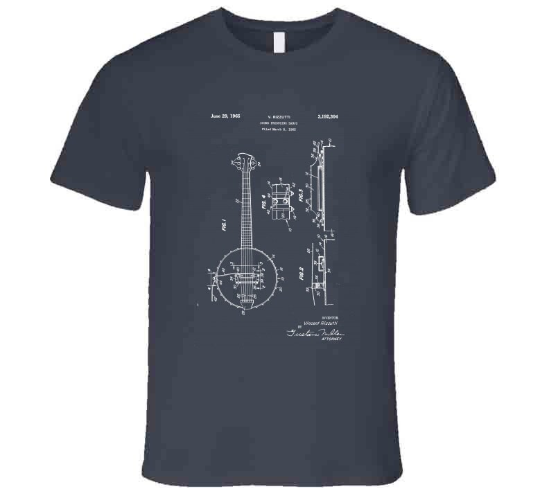 1965 Vintage Banjo Patent T Shirt - Etsy