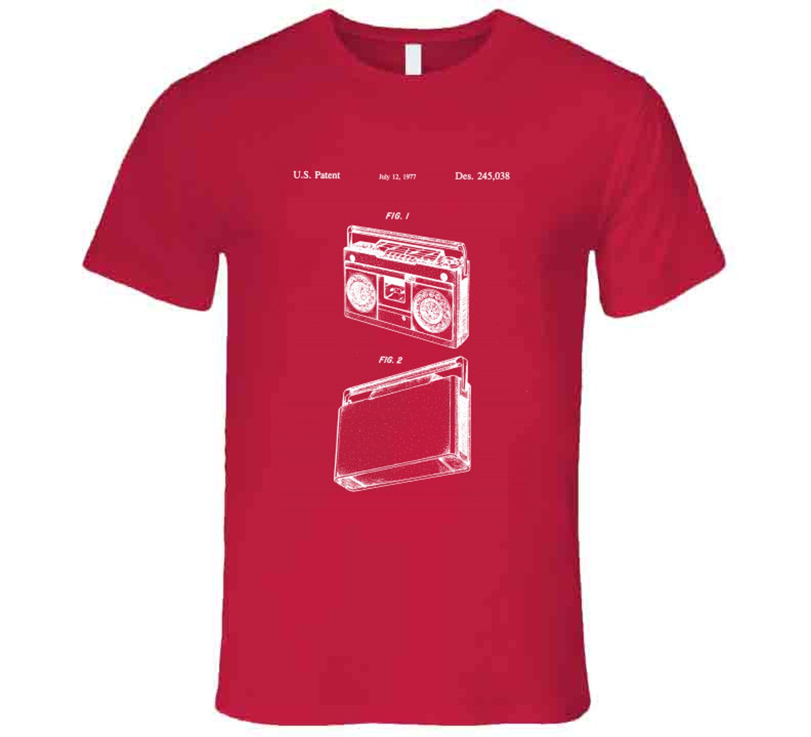 1977 Retro Boom Box Radio Music Patent T Shirt - Etsy