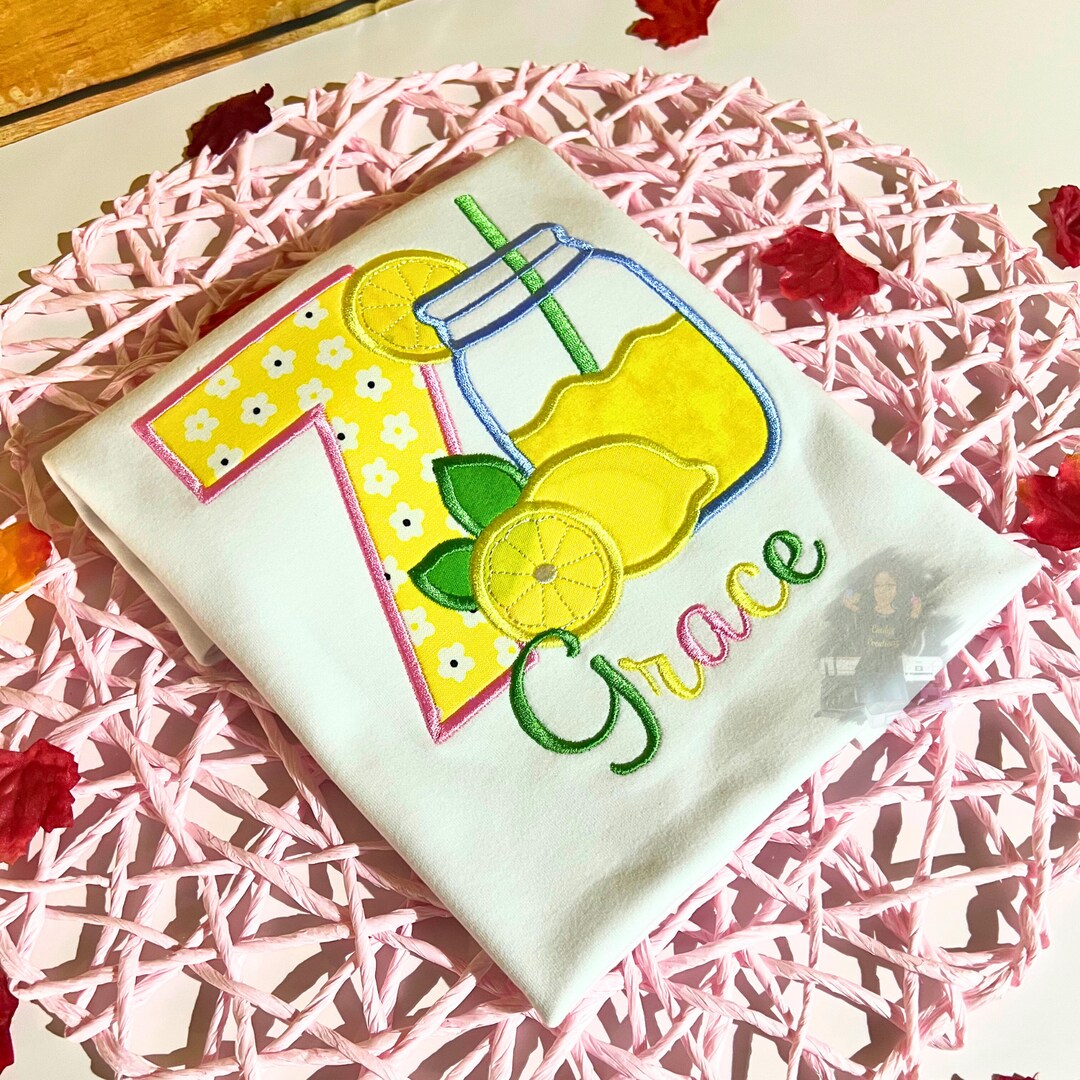Lemonade/ or Pink Lemonade, Girls 7th Birthday Shirt, Add Any Number ...
