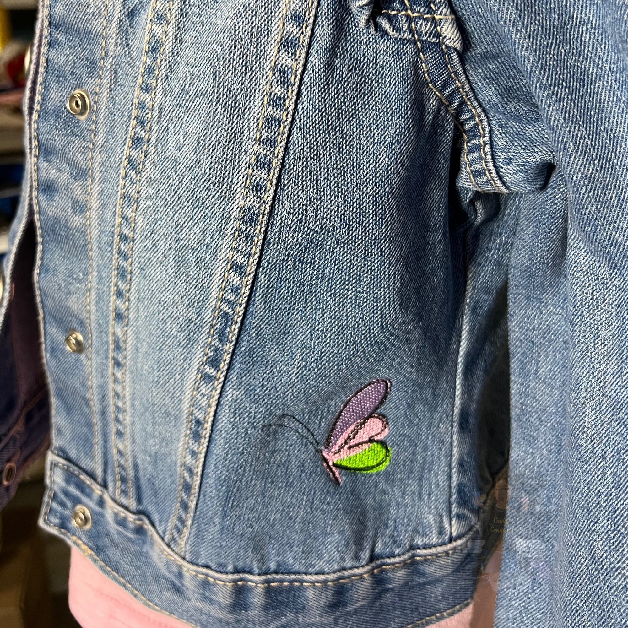 Little Girls Afro Puff Unicorn Blinged Jean Jacket Girls - Etsy