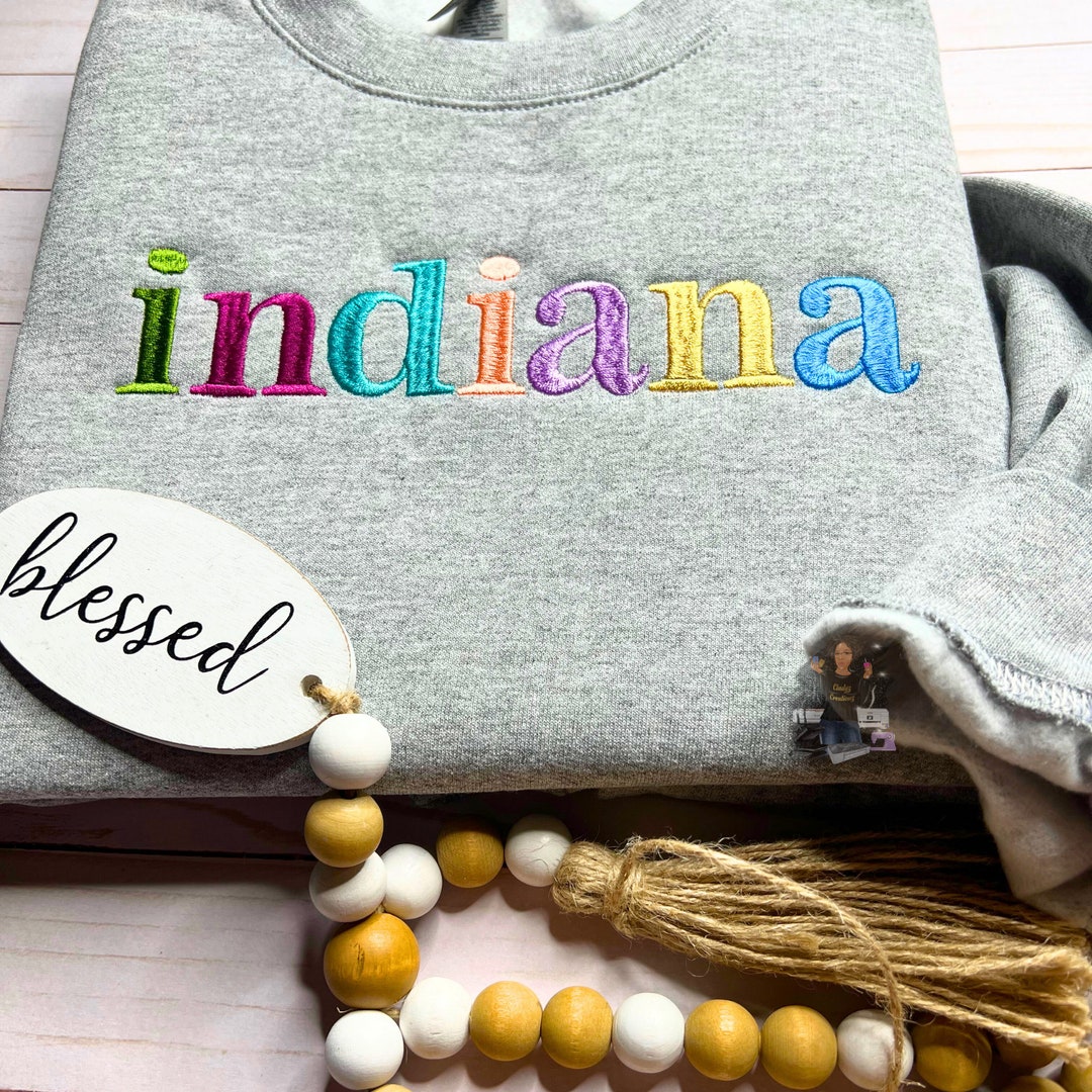 Colorful Embroidered State Names, Rainbow Color States, Represent Your ...