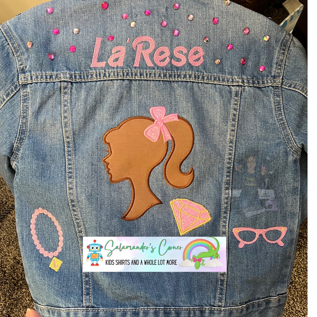 All Things Girl Teen Glitter Diamond Jean Jacket, Girl Silhoutte ...
